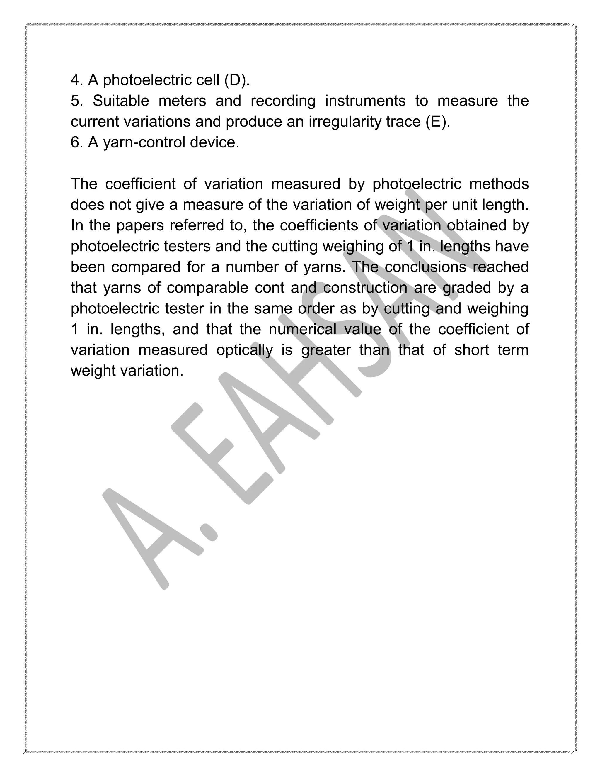 Importance, Effect & Testing of Yarn Evenness | PDF
