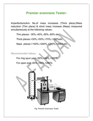 Importance, Effect & Testing of Yarn Evenness | PDF