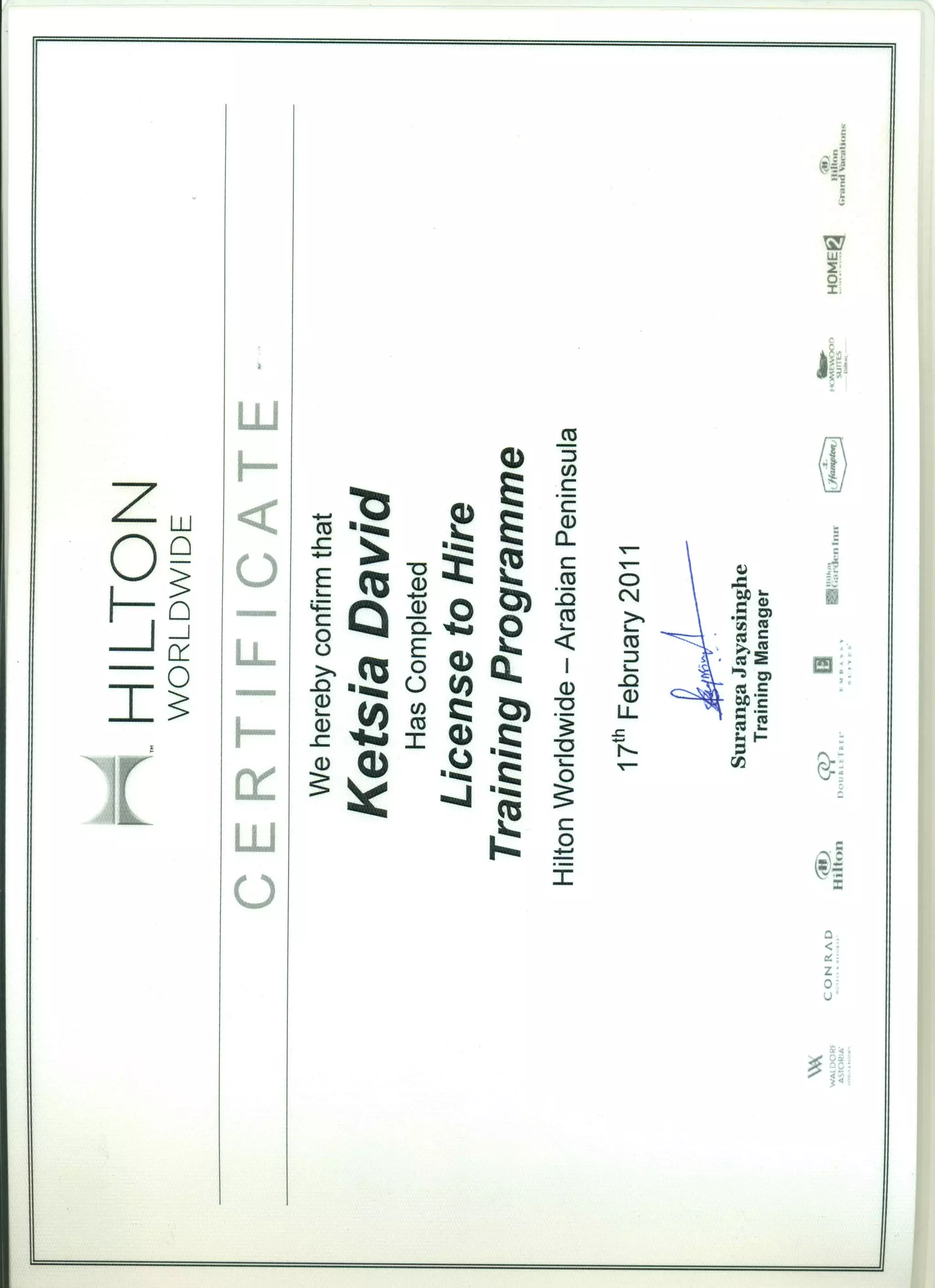 License To Hire - Certification | PDF
