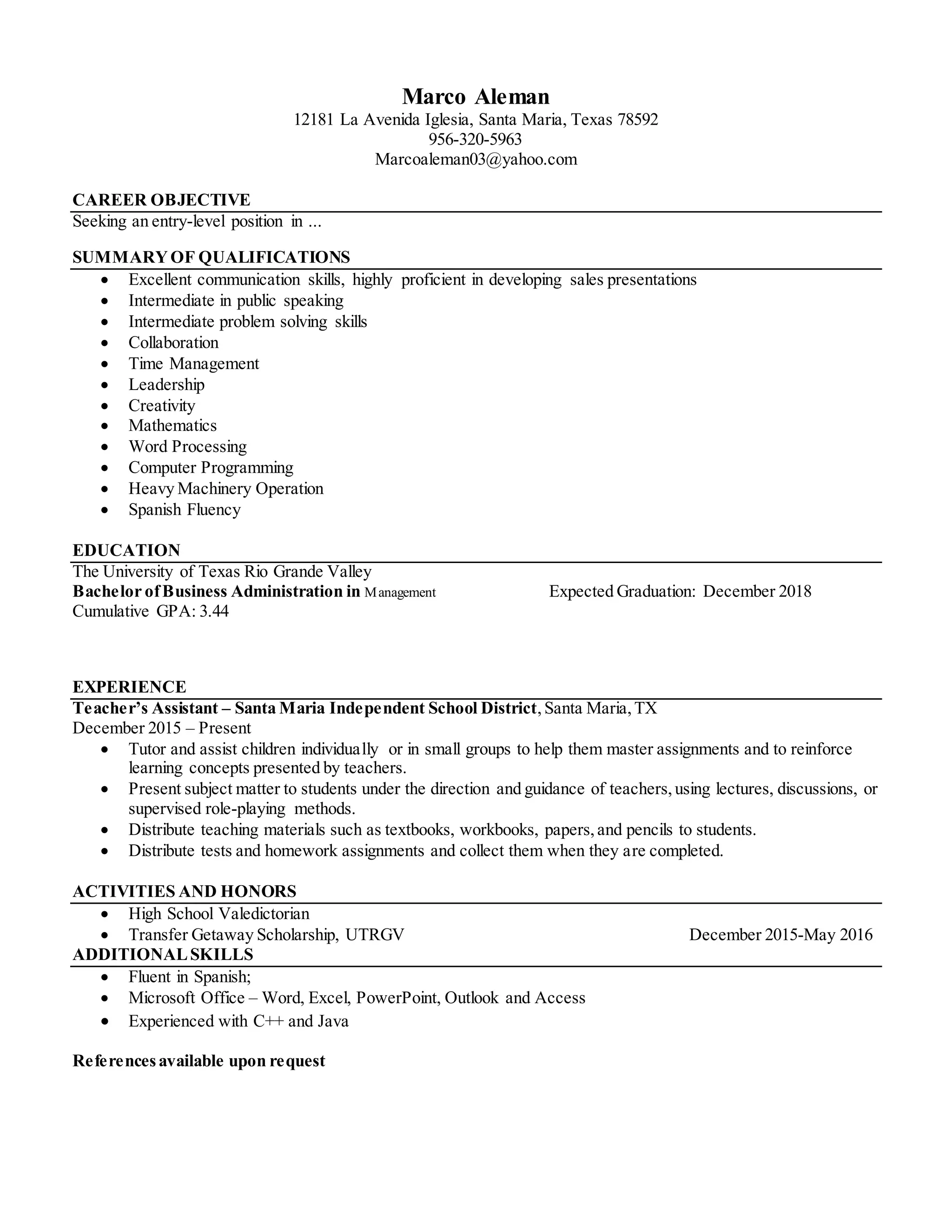 master resume | DOCX