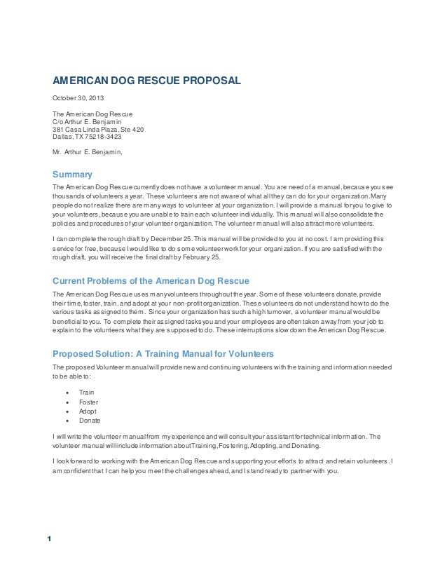 American Dog Rescue Proposal NEW