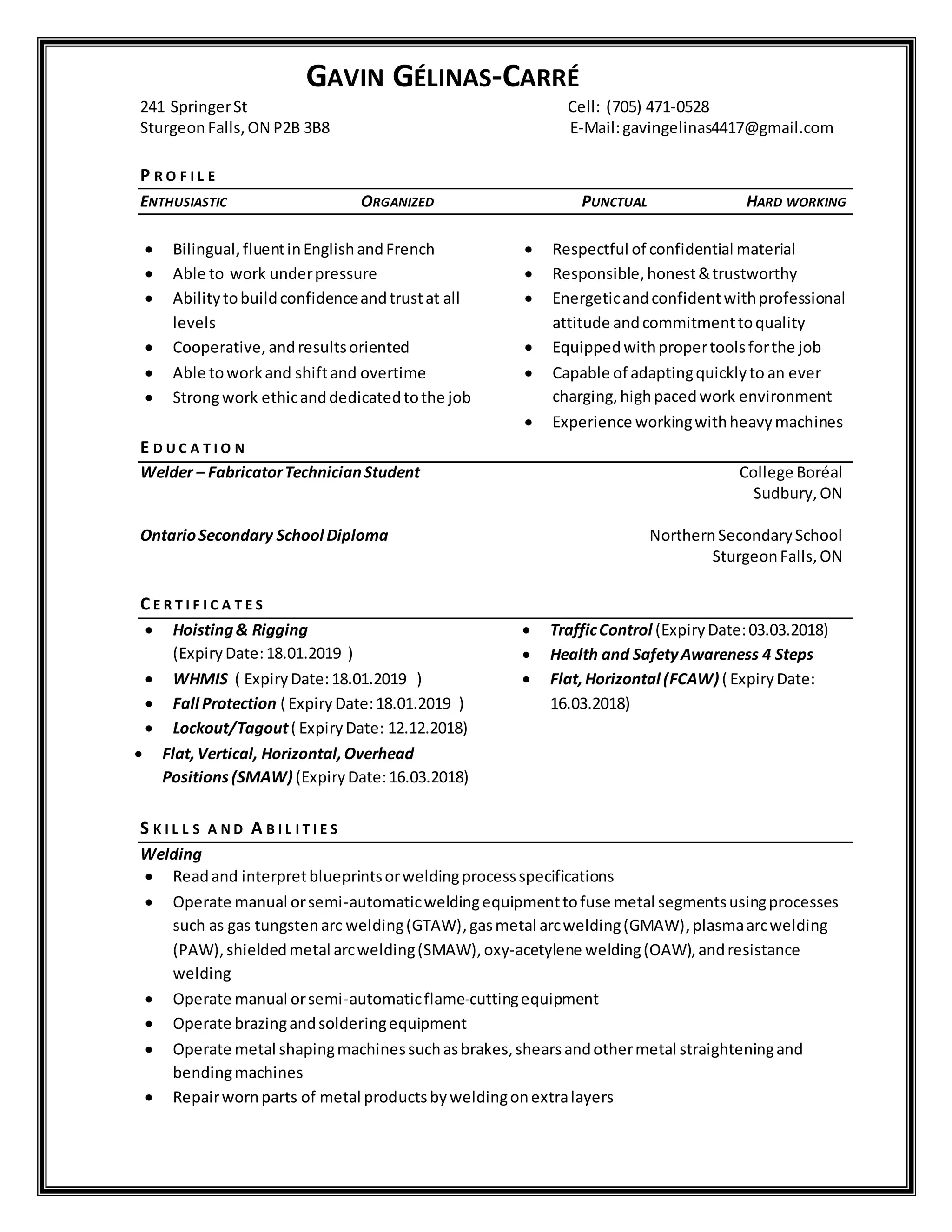 Gavin Geělinas Resume | DOCX | Grocery Shopping | Shopping