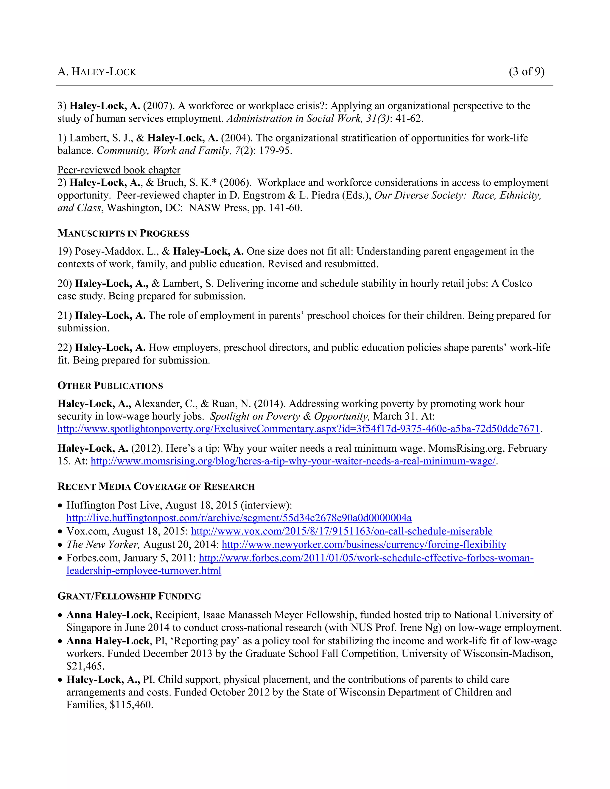 A. Haley-Lock (C.V. Mar. '16) | PDF