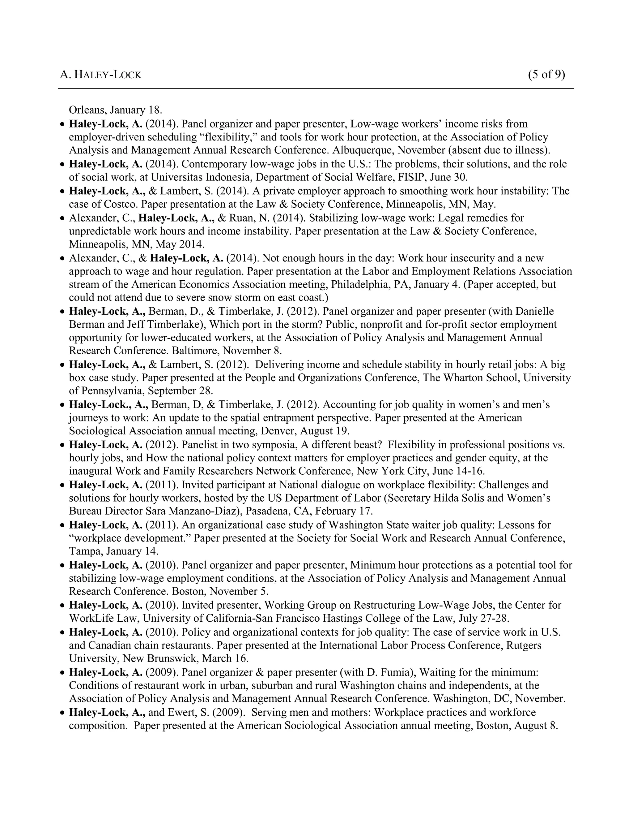 A. Haley-Lock (C.V. Mar. '16) | PDF