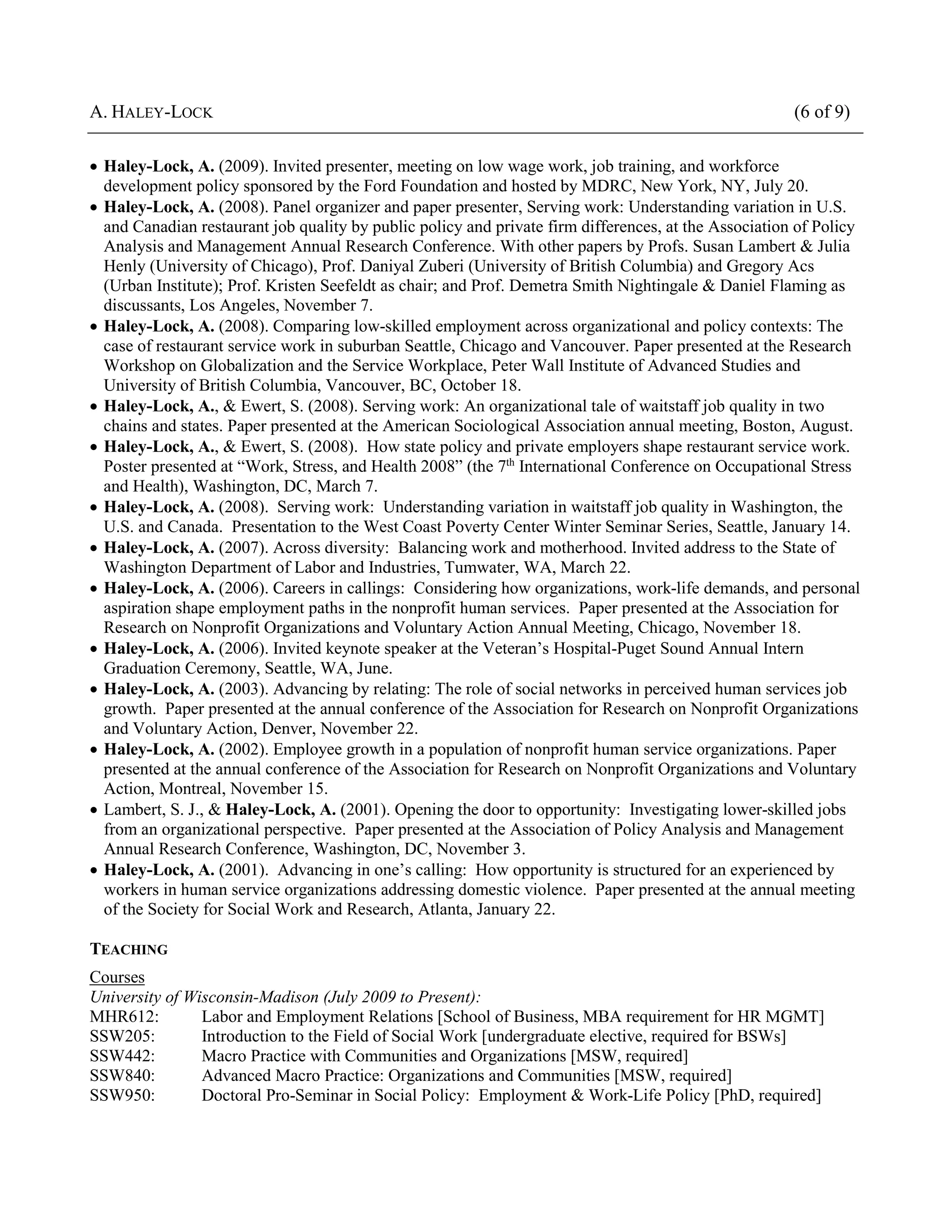 A. Haley-Lock (C.V. Mar. '16) | PDF