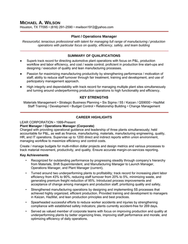Wilson, Michael A. - Resume | DOC