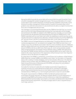 The Value of Standards-based CMDB Federation | PDF