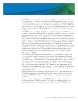 The Value of Standards-based CMDB Federation | PDF