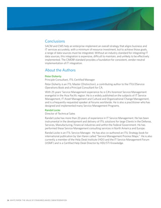 The Value of Standards-based CMDB Federation | PDF