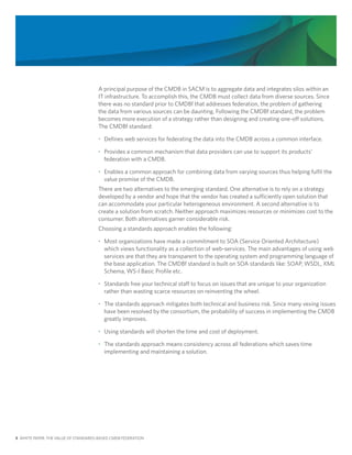 The Value of Standards-based CMDB Federation | PDF