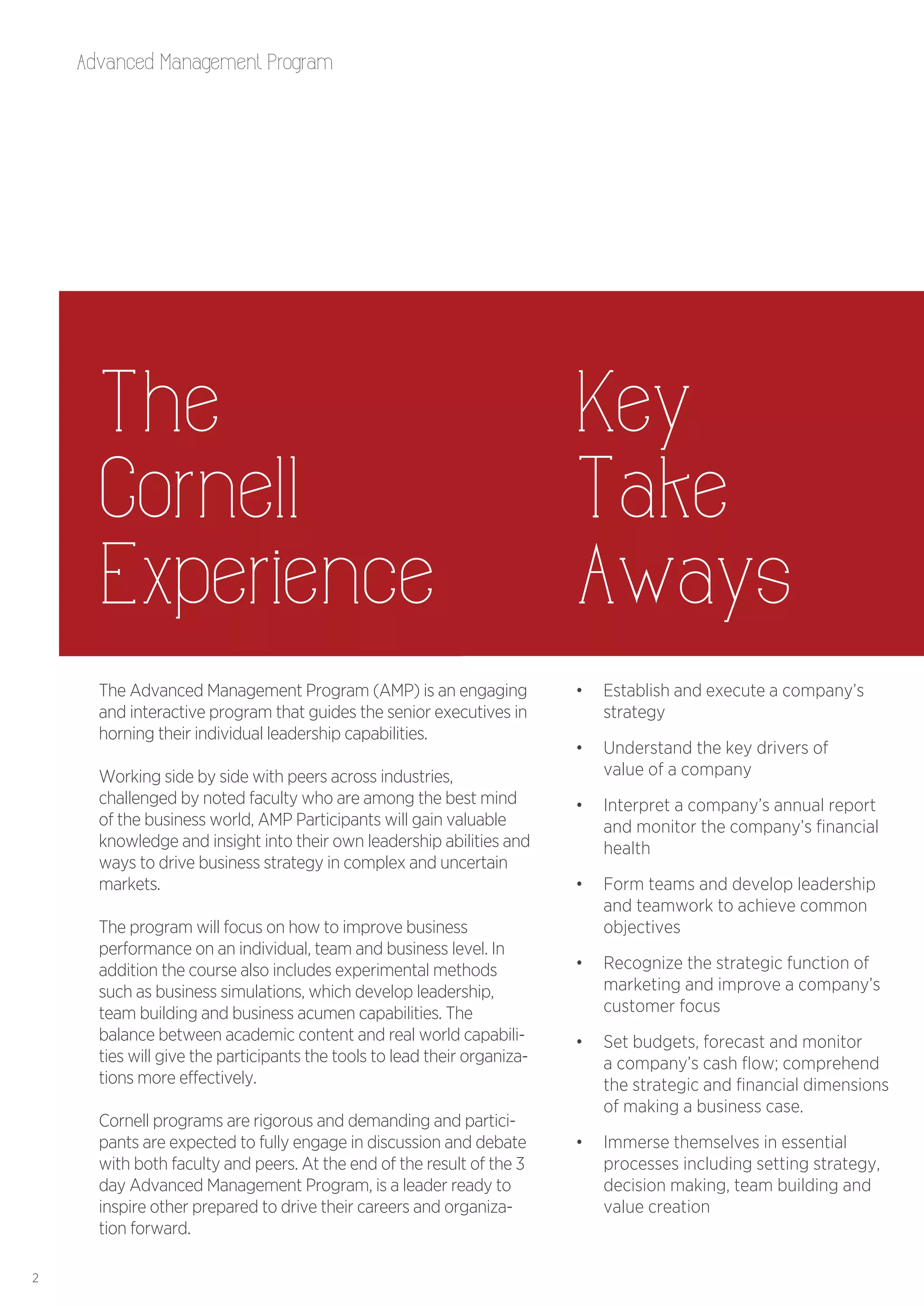 Cornell Advanced Management Certificate Program - July 2016, Colombo | PDF
