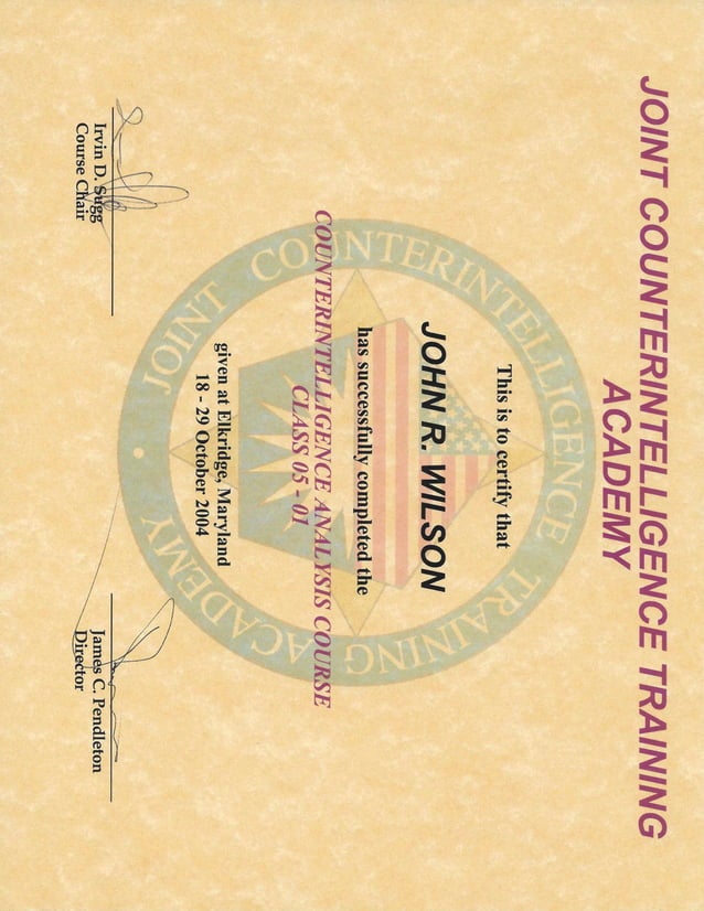Counterintelligence Analysis Course 2004 | PDF