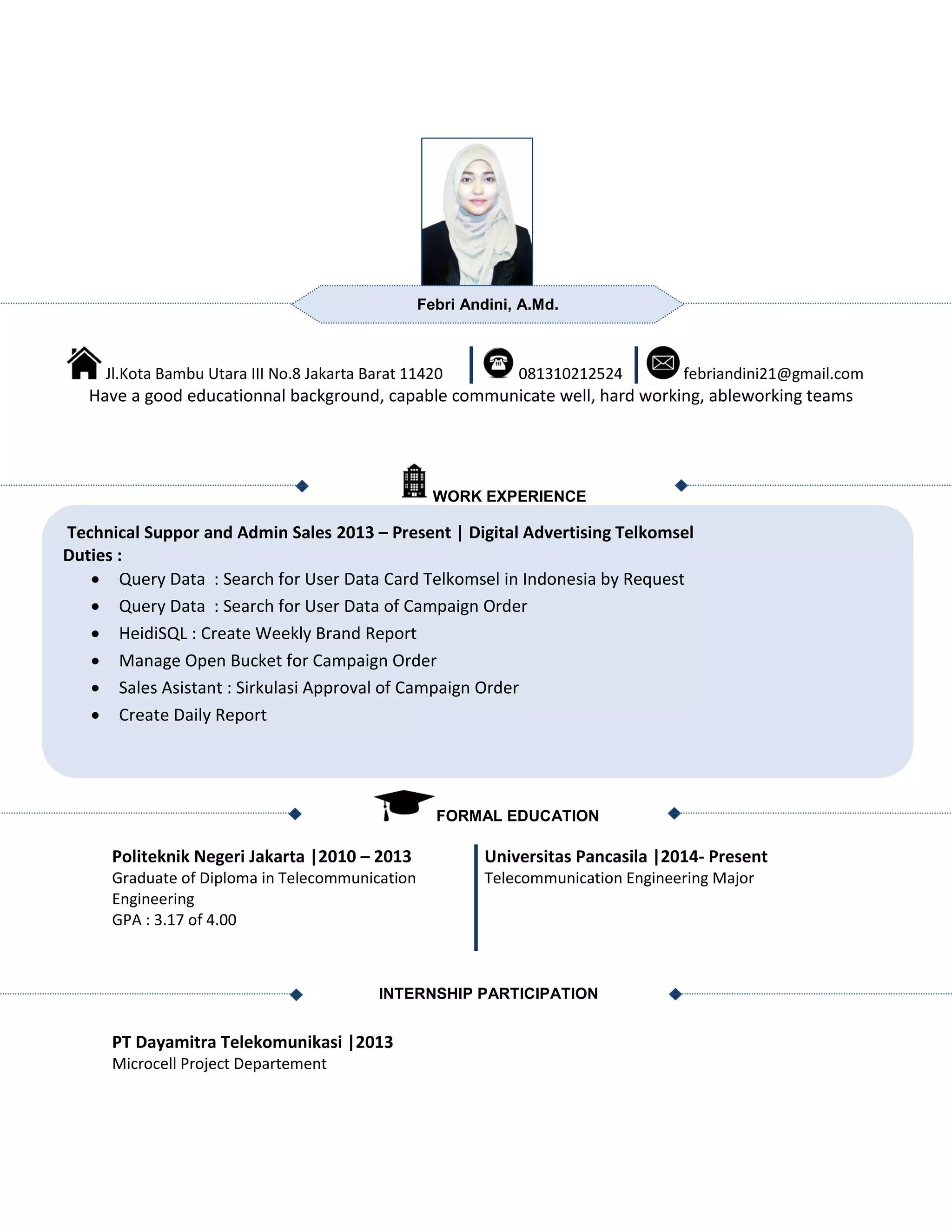 cv biodata febri andini | PDF