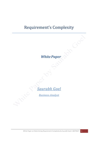Determining Requirements Complexity - White Paper | PDF