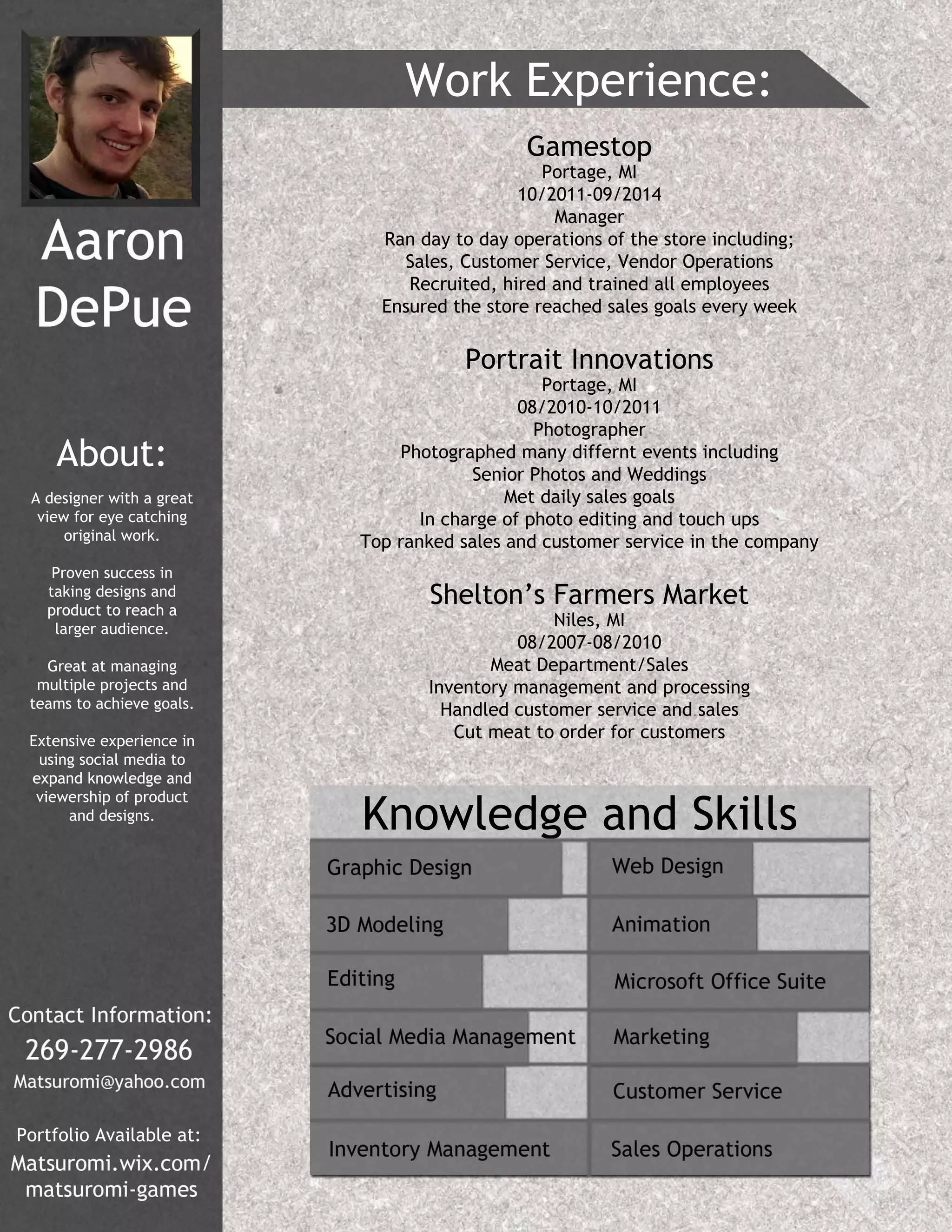Aaron DePue Resume Small | PDF