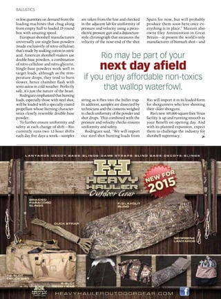 Rio - Rio's New Venture, Wildfowl - 10.1.15 | Arms & Ammunition ...