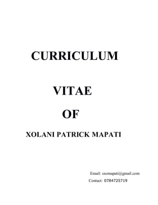 Curriculum Vitae of Mapati Xolani | DOCX | Technology & Computing