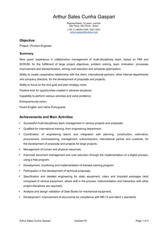 Arthur Gaspari _ Curriculum _ Oct2016 | PDF