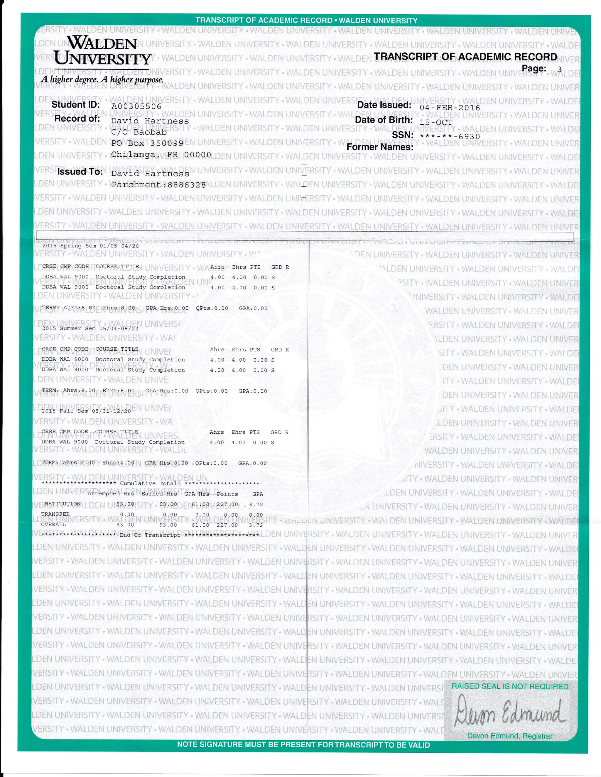 MBA Graduate transcript | PDF