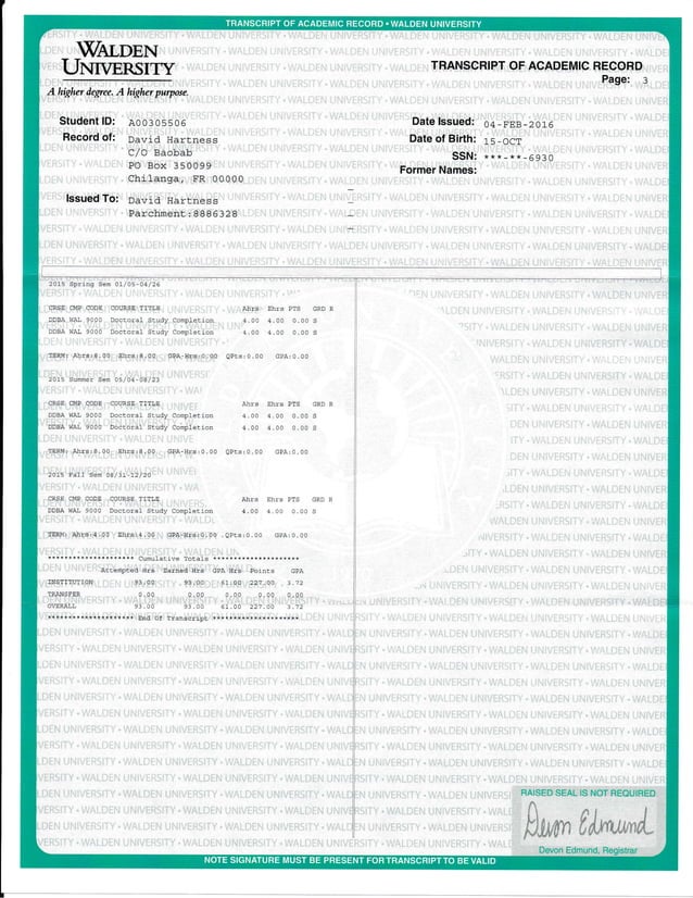 MBA Graduate transcript | PDF