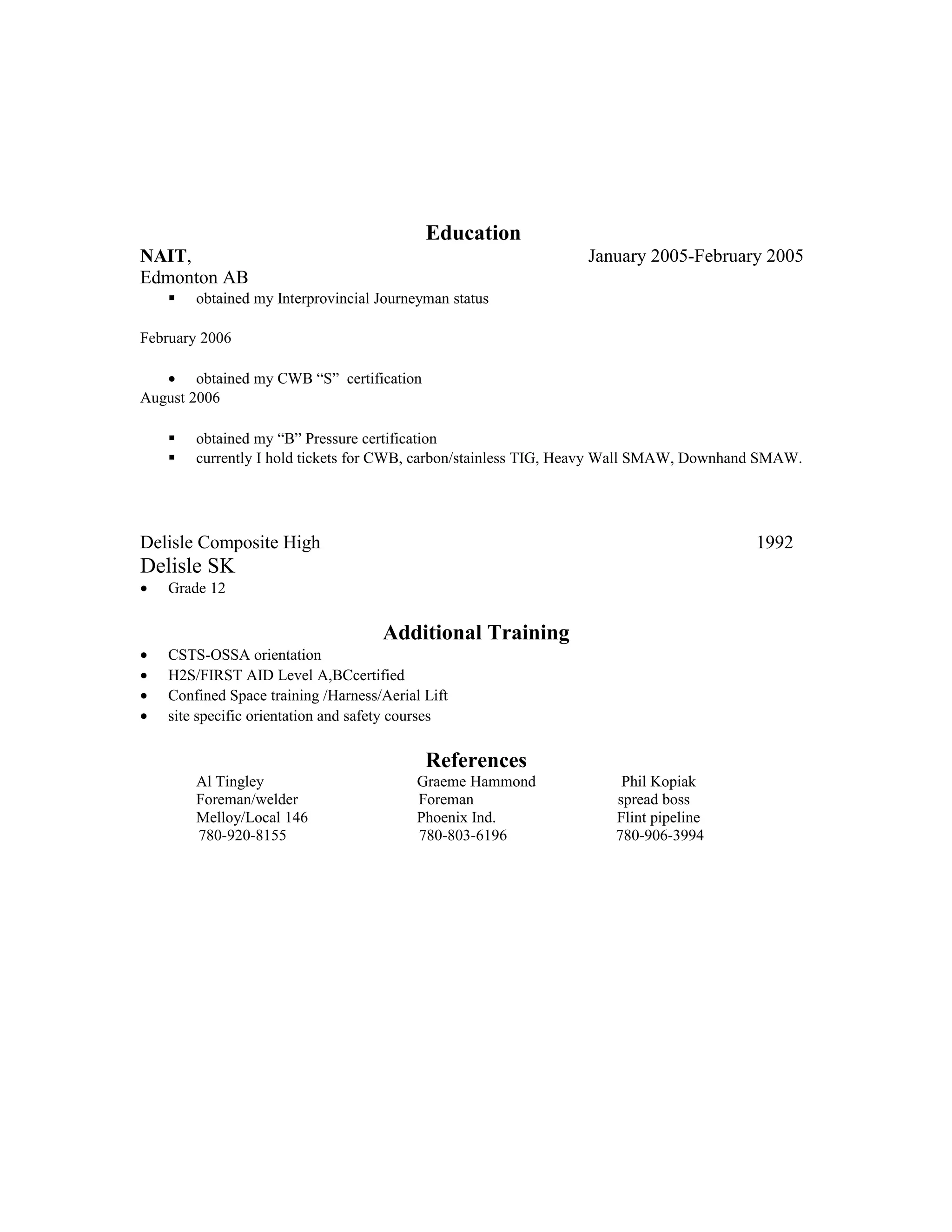 AWF Welding Services- Resume | DOC