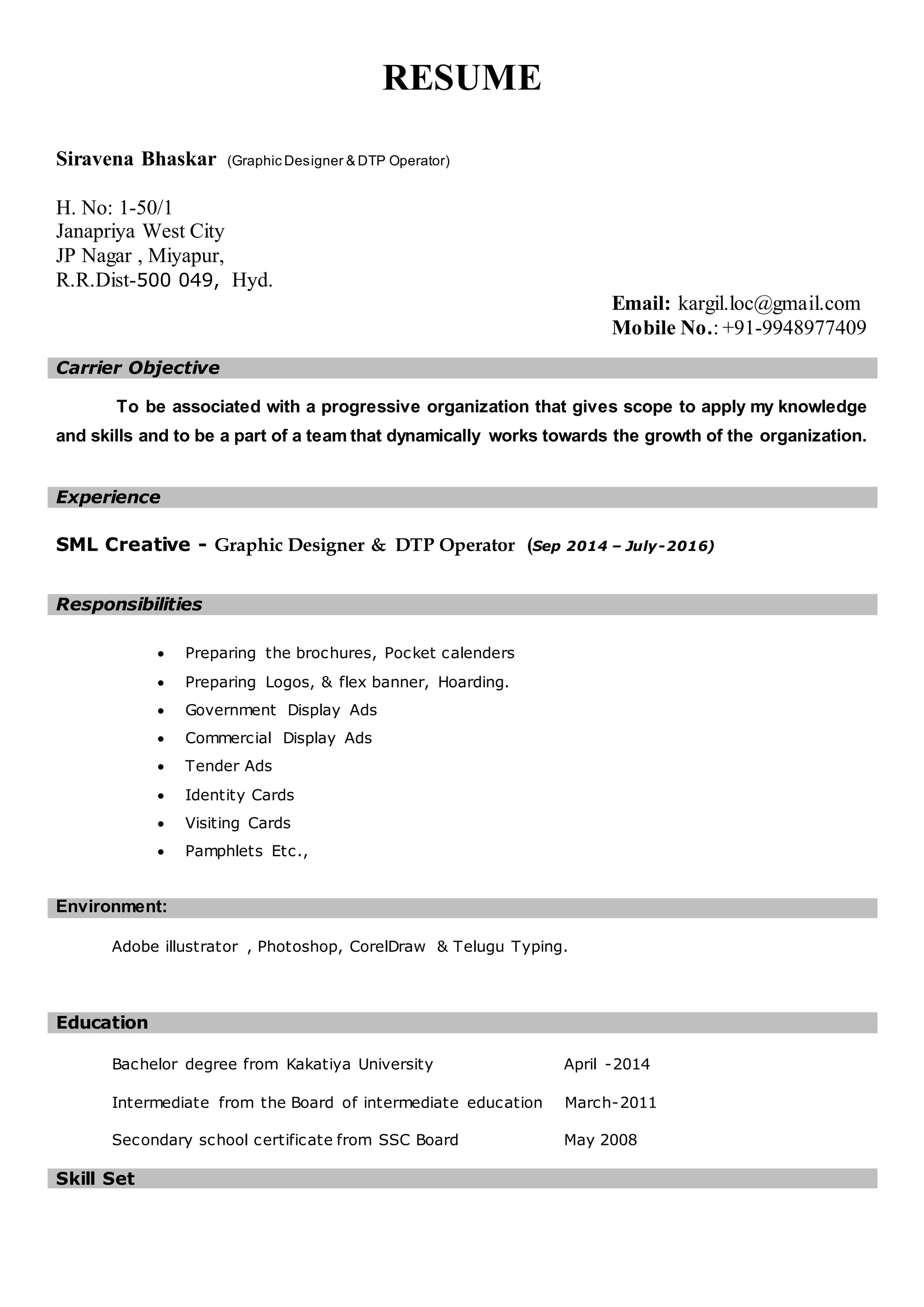 Bhaskar Resume | DOCX