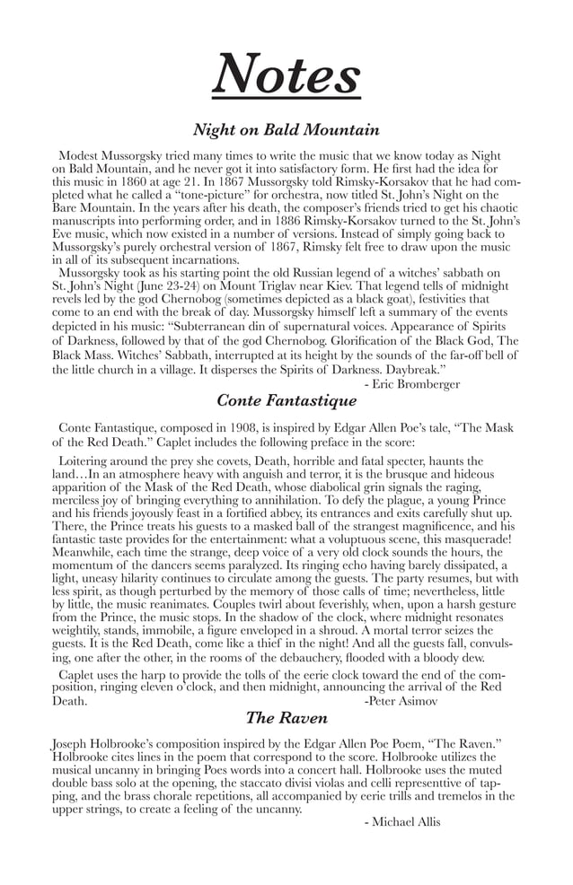 Halloween Concert Program 2016 | PDF