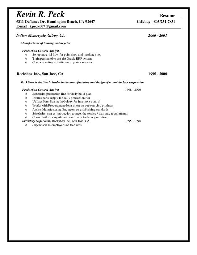 Kevin R Peck resume | PDF