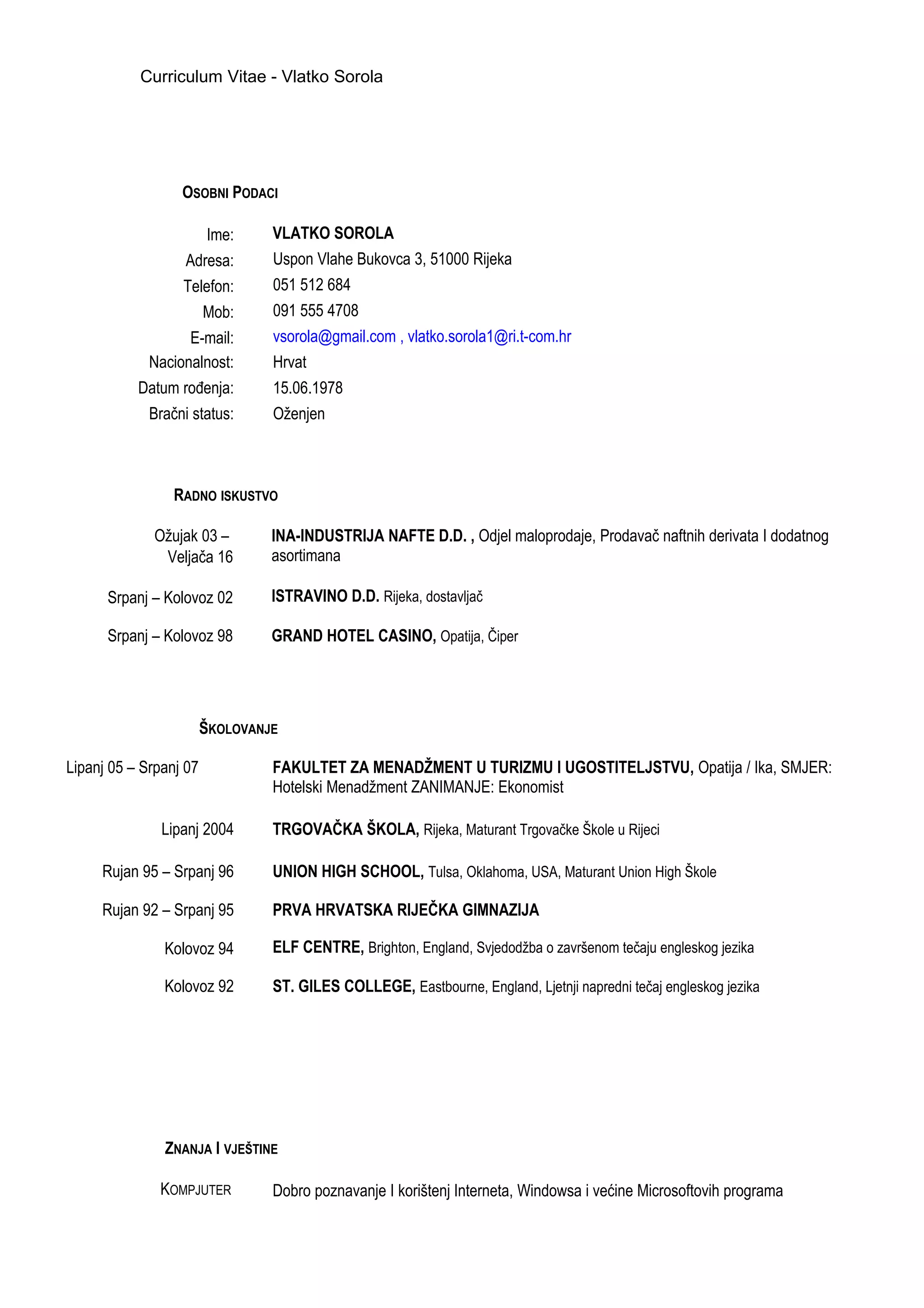 CV_Vlatko_Sorola_HR | DOC