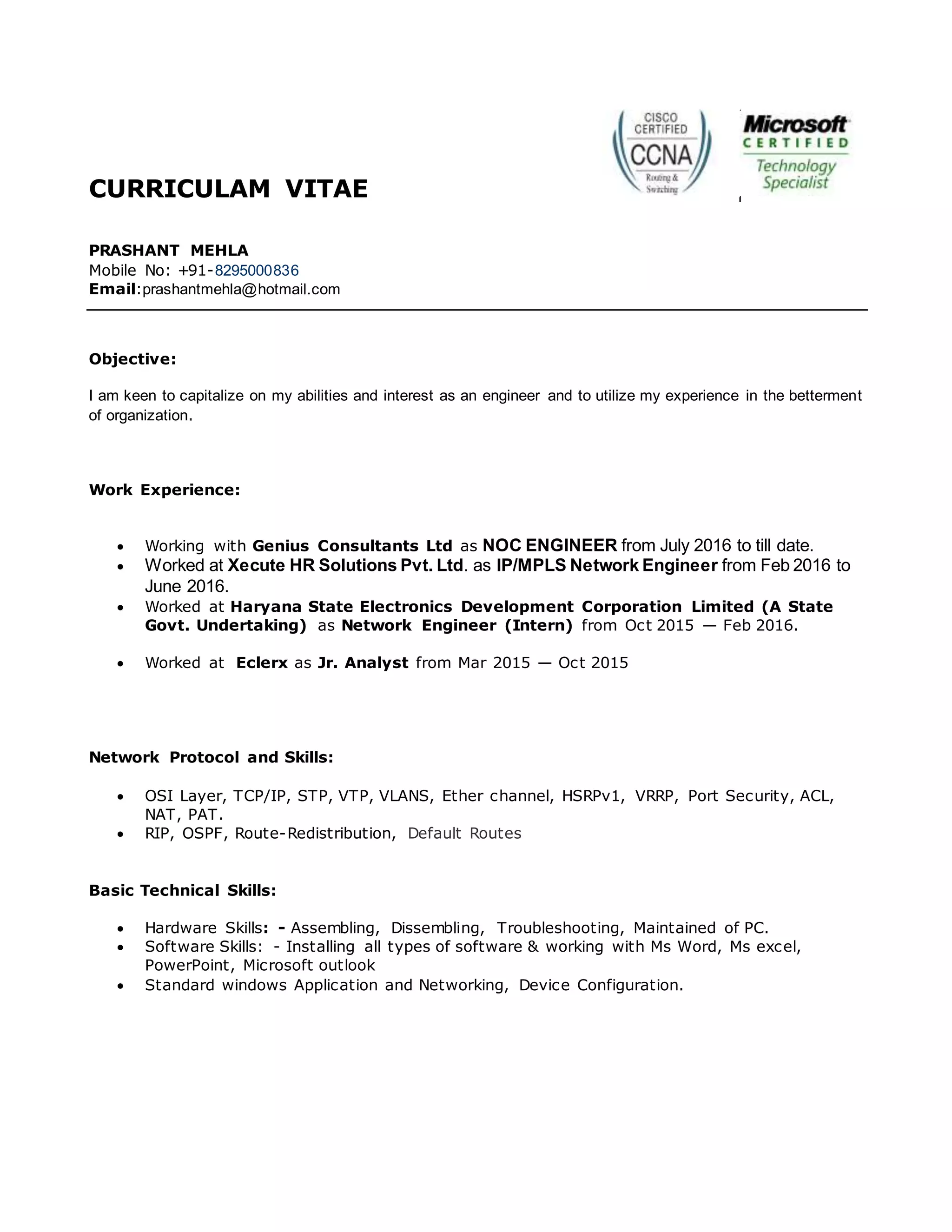 prashant cv | DOCX