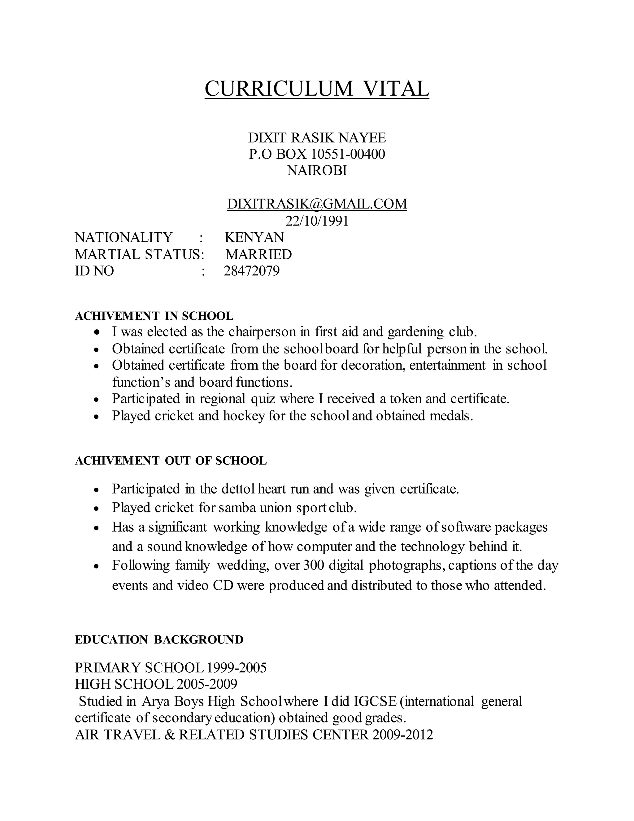 CURRICULUM VITAE | DOCX | Logistics | Business