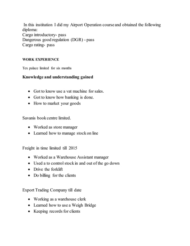 CURRICULUM VITAE | DOCX | Logistics | Business