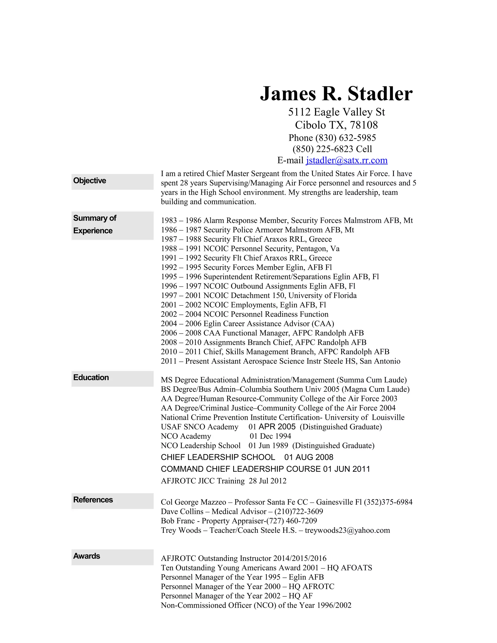 jimresumecurrent2016 | DOC