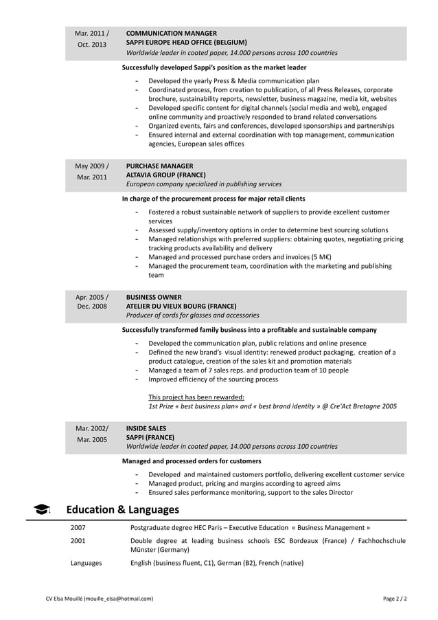 Mouille_Elsa_CV_EN_2015 | PDF