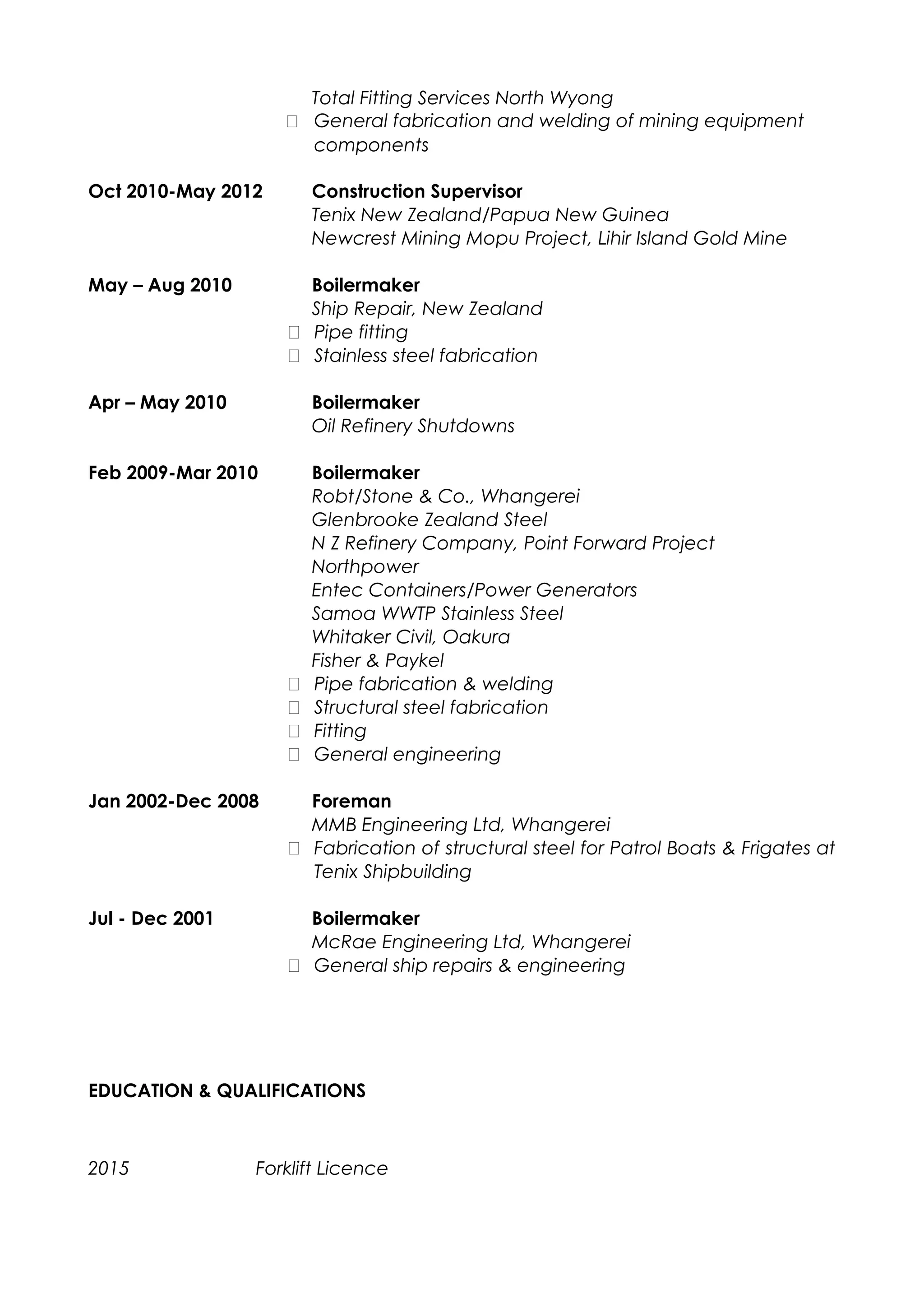 Glenn Dowling CV | RTF | Business | Business and Finance