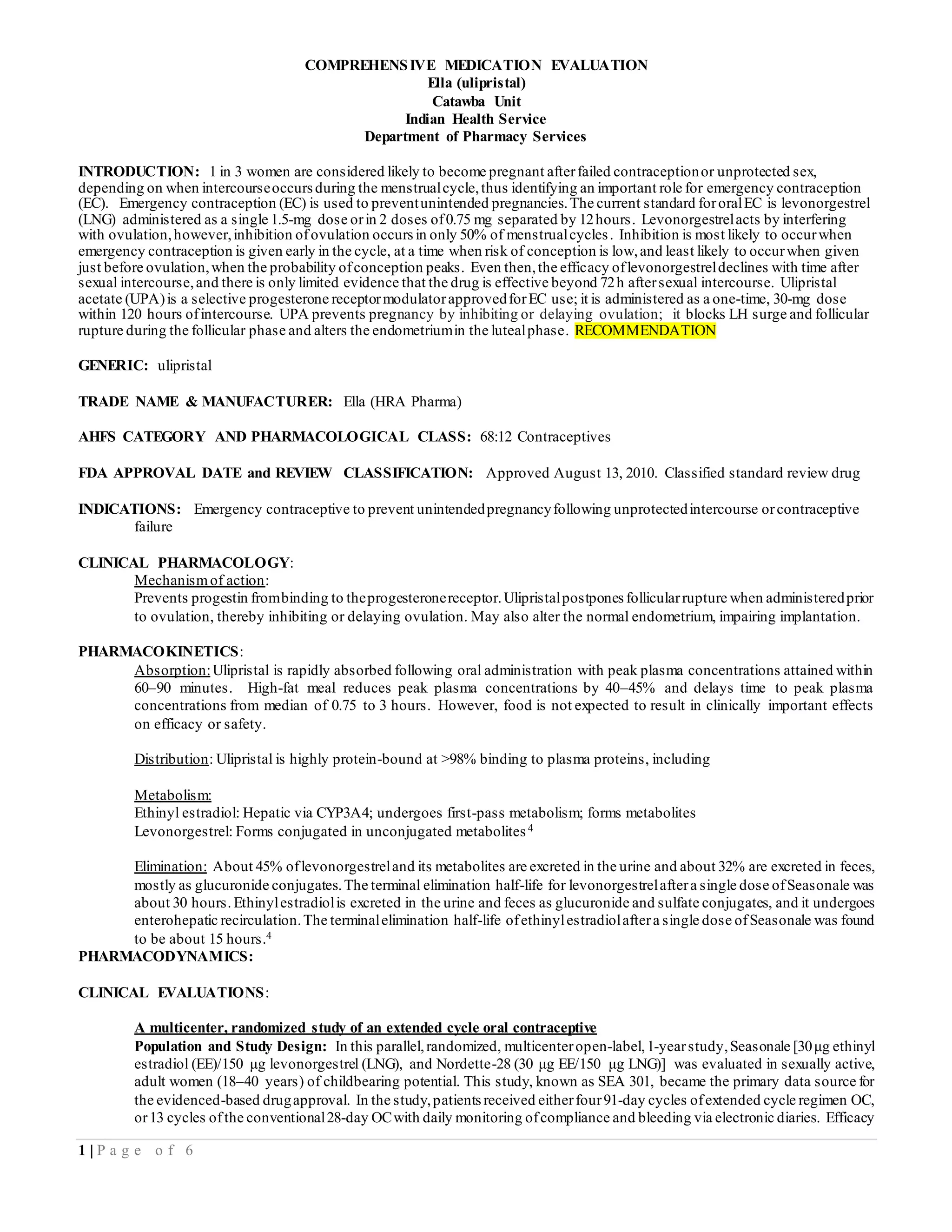 Ulipristal MonographUTD | DOCX