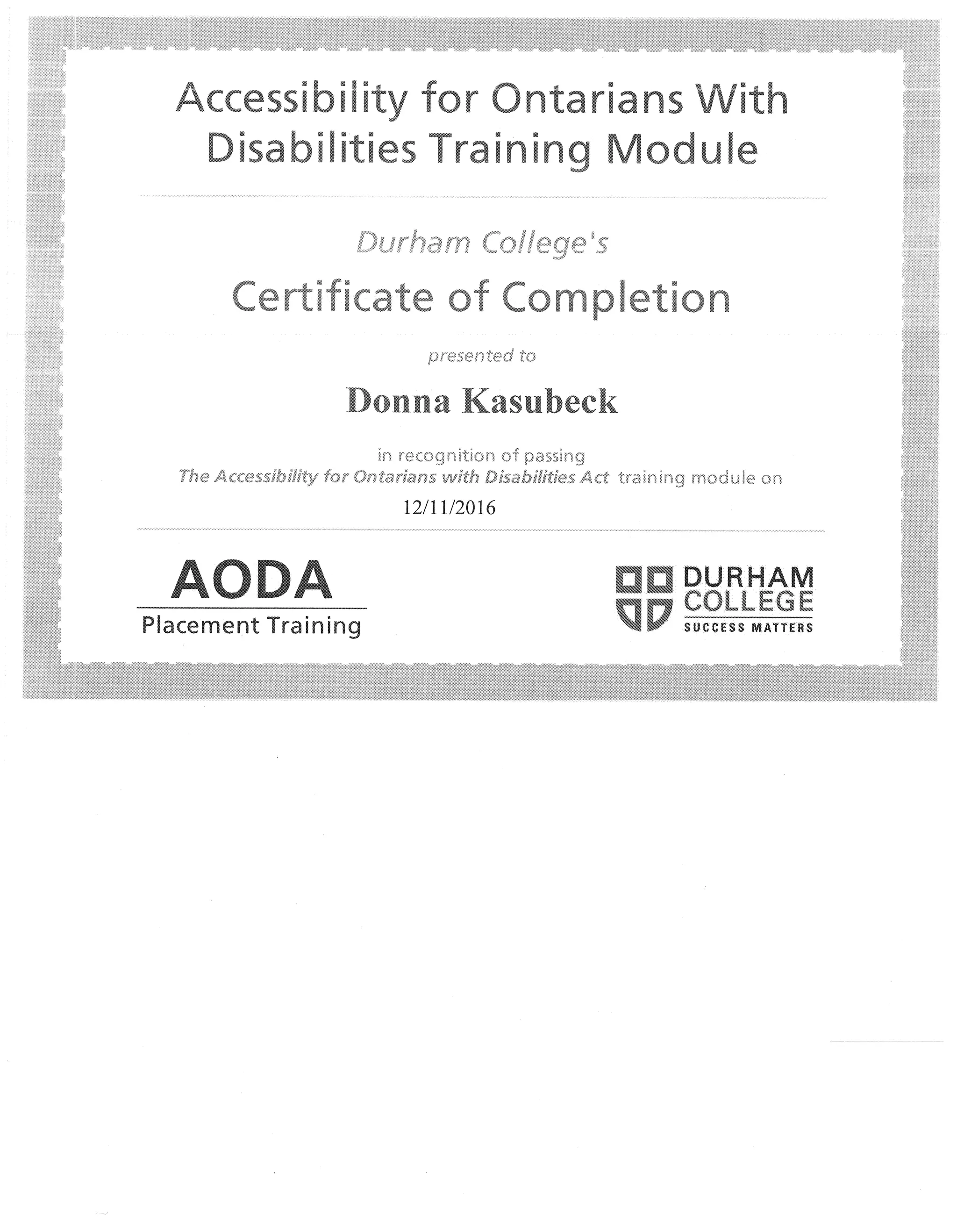 AODT certificate | PDF