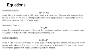 Cambridge Theory of Money also known as the Cambridge Cash Balance ...