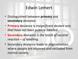 Crime and Deviance - Interactionist Approach | PPT