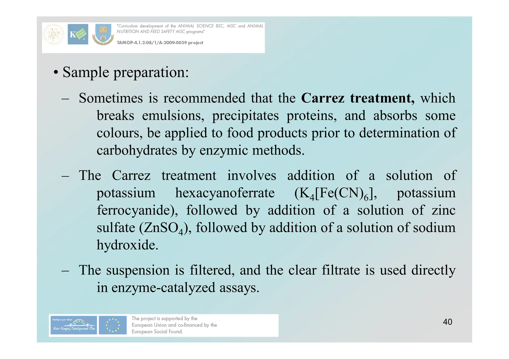 Carbohydrate Analysis simple starch and fiber | PPT
