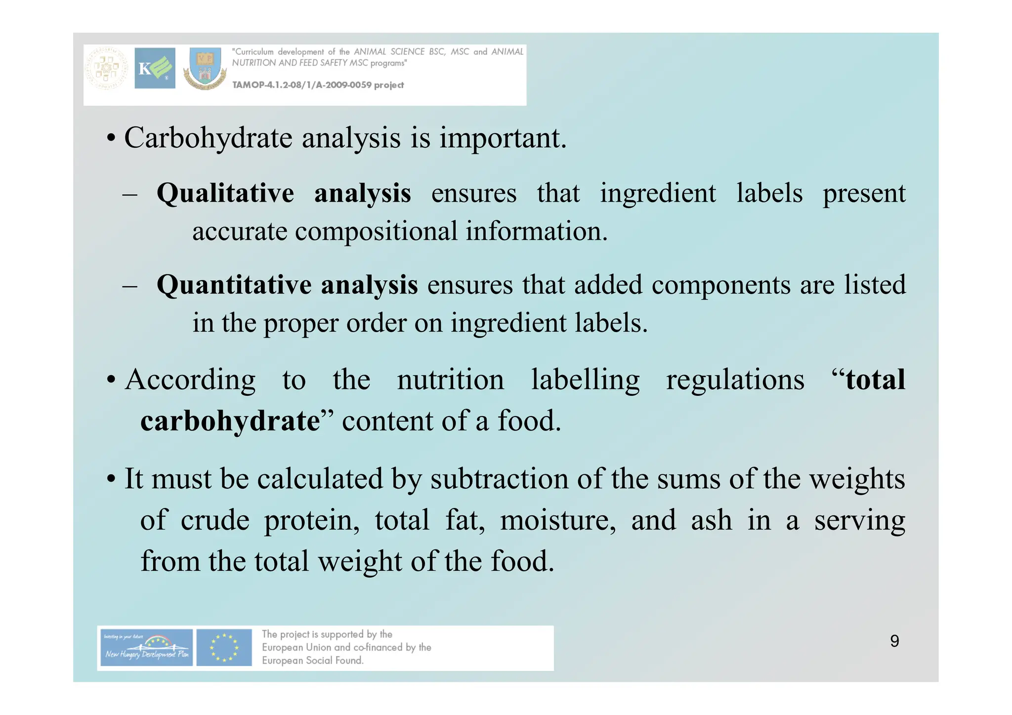 Carbohydrate Analysis simple starch and fiber | PPT