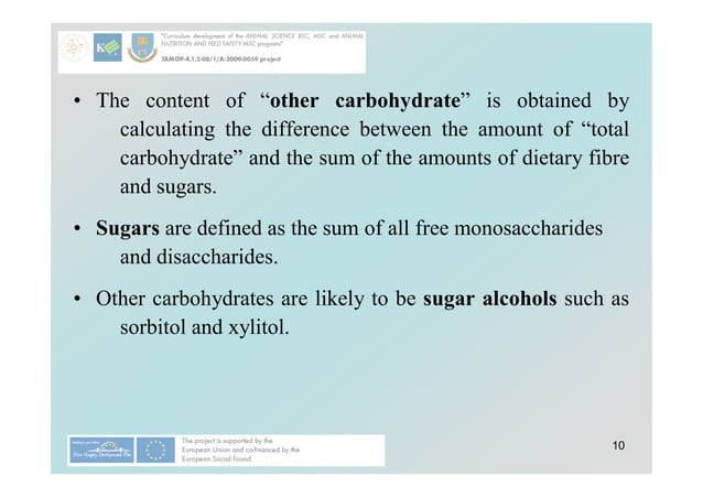 Carbohydrate Analysis simple starch and fiber | PPT