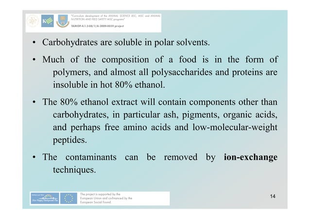 Carbohydrate Analysis simple starch and fiber | PPT