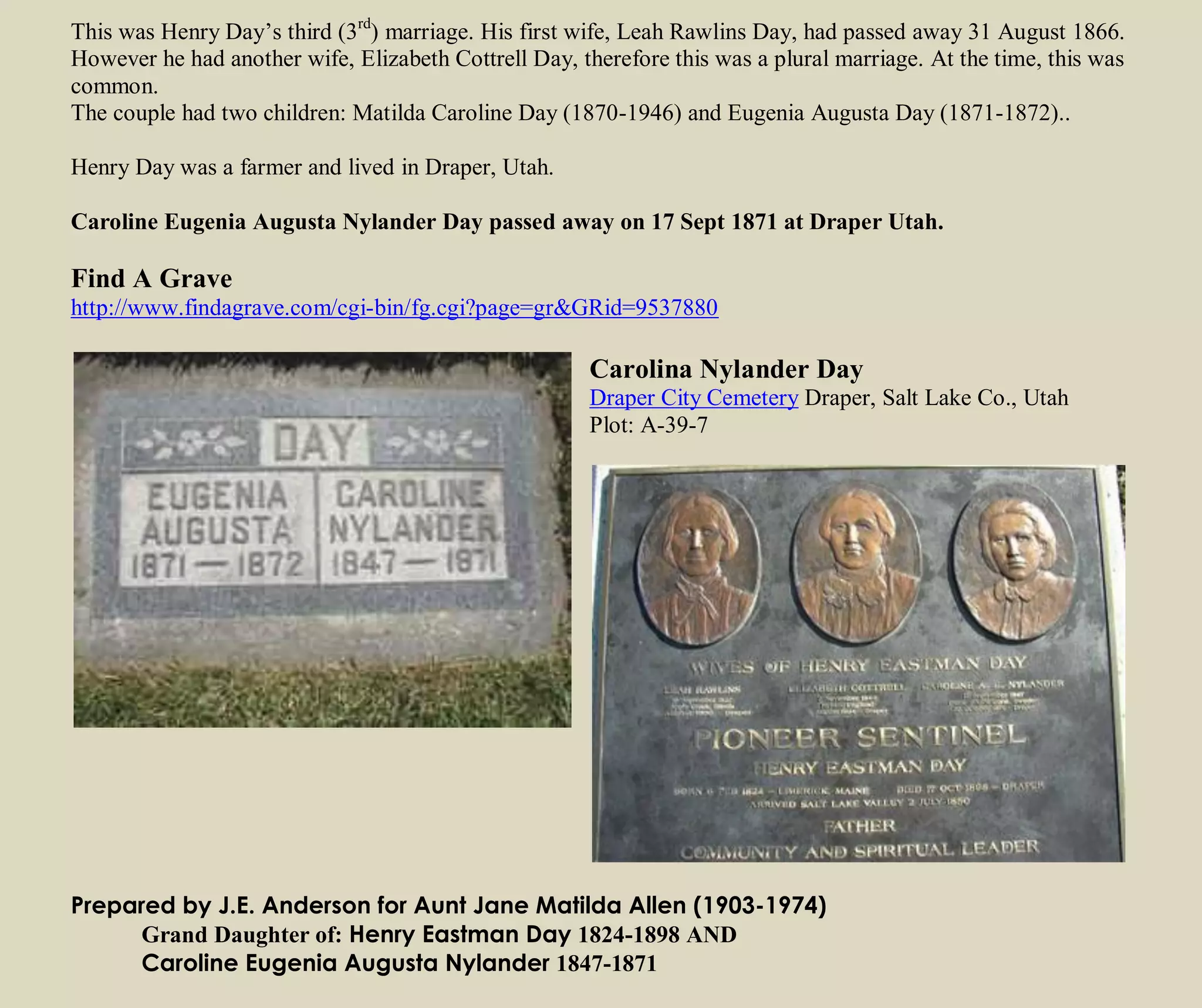 Caroline Eugenia Augusta Nylander Day | PDF