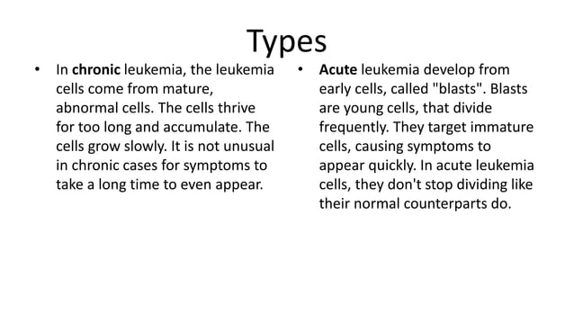 4 causes of leukemia | PPTX | Cancer | Diseases and Conditions