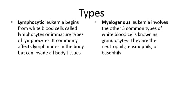 4 causes of leukemia | PPTX | Cancer | Diseases and Conditions