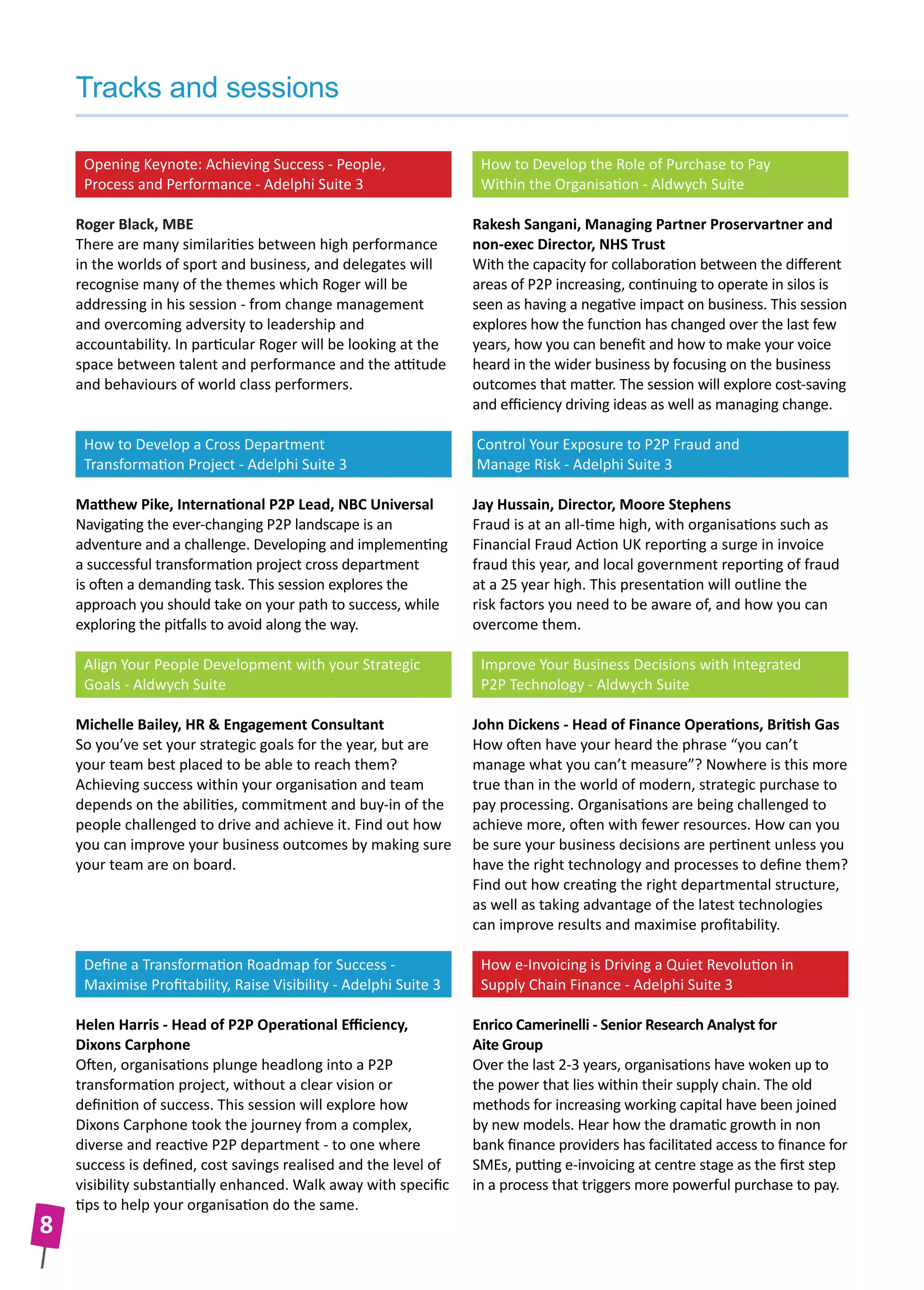 P2P Transformation Summit Brochure 2015 final | PDF
