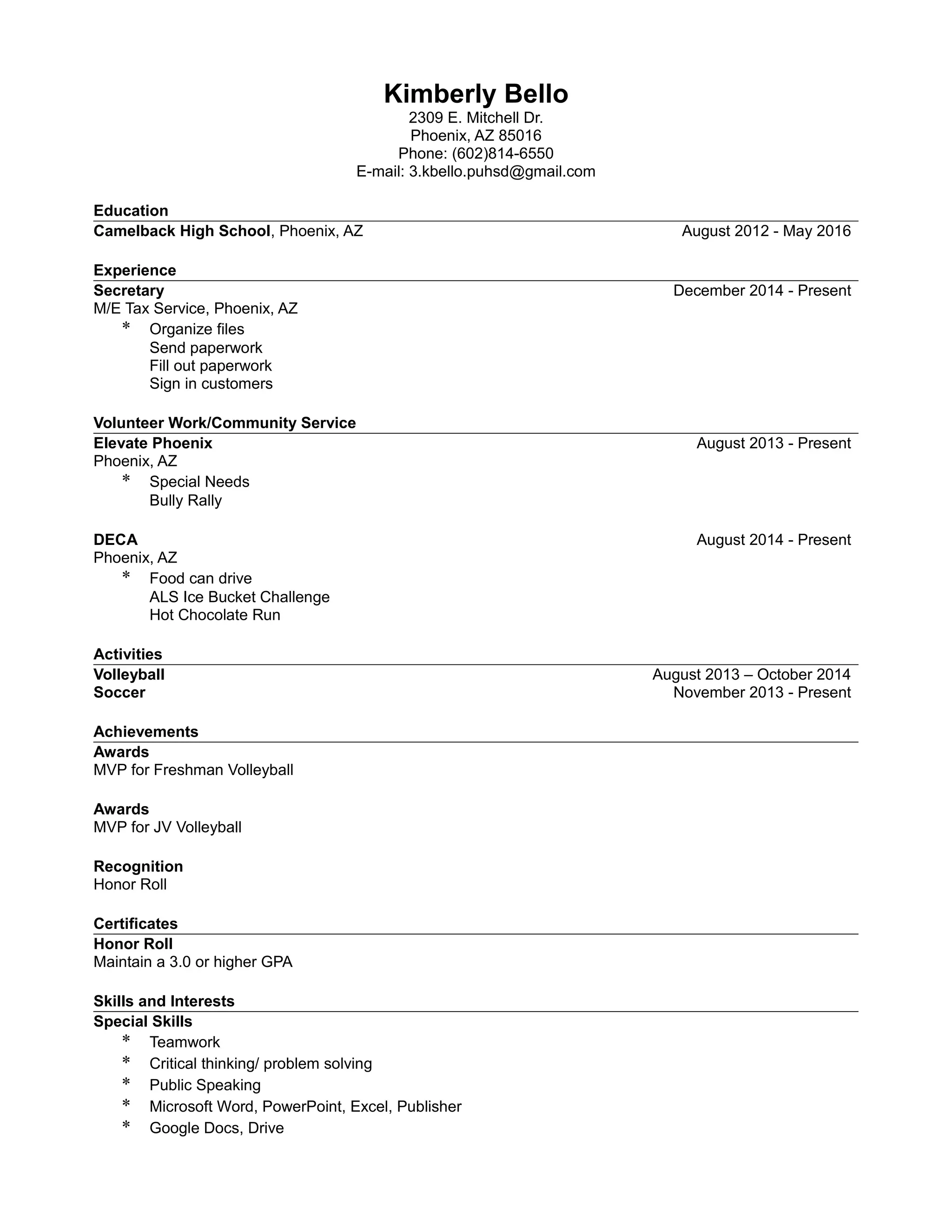 Build Your Own Resume | RTF