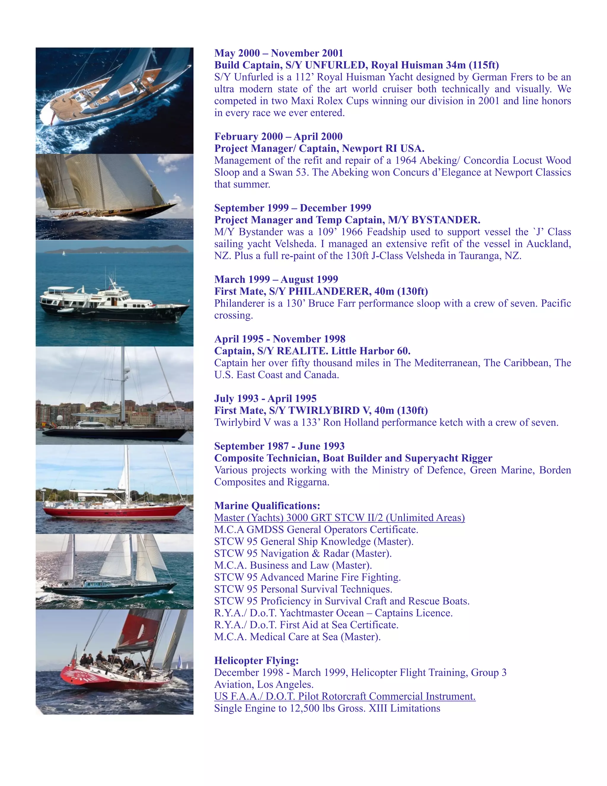 Captain Mark Lacey CV 2015 | PDF | Cruises | Travel Type