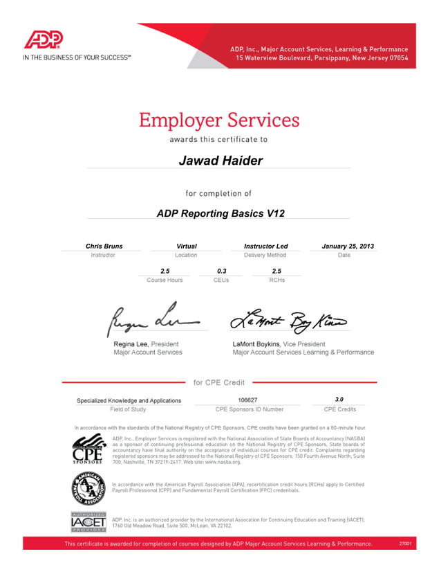 ADP Reporting Basics V12 | PDF